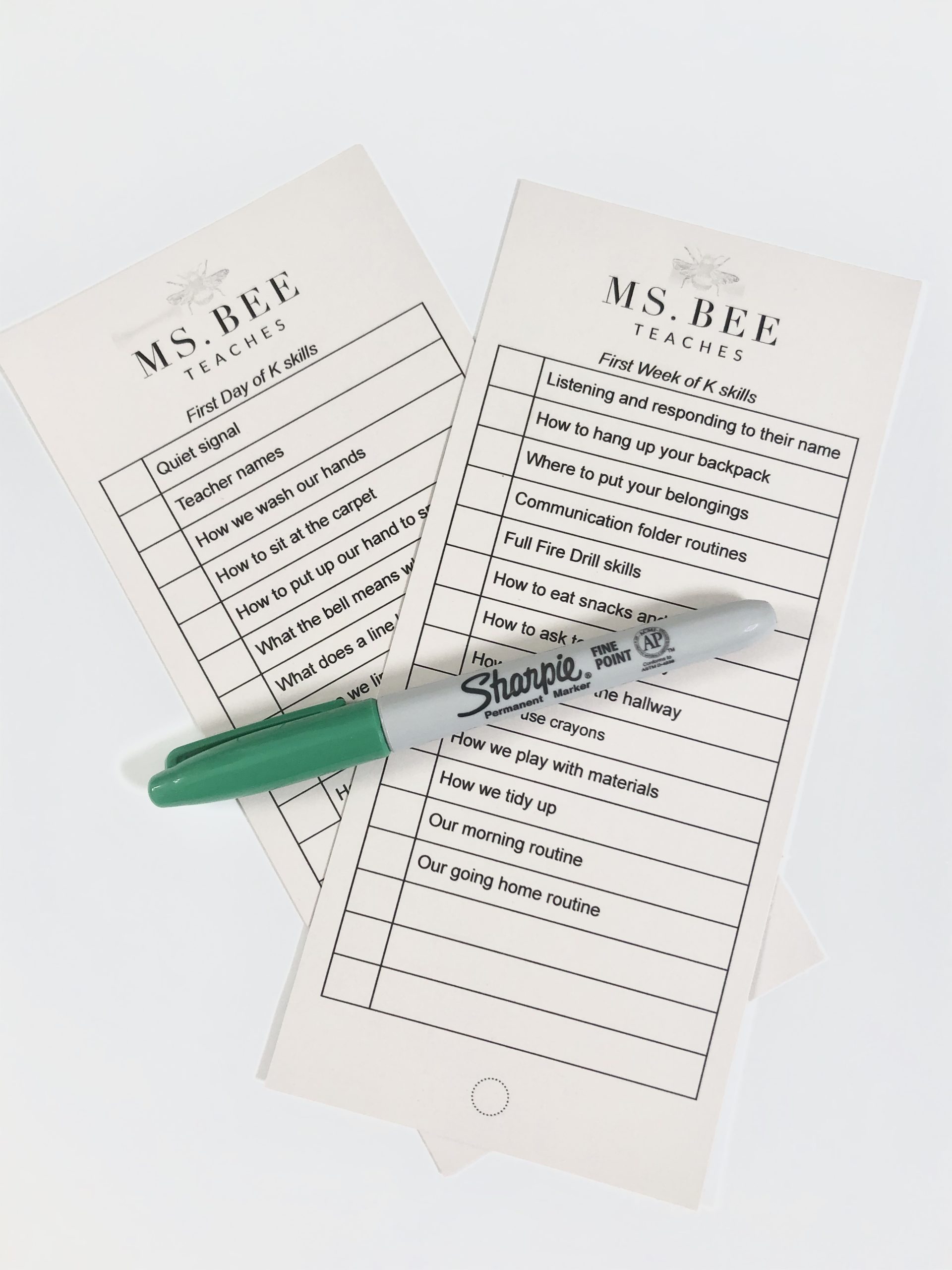 What I Teach the First Day of Kindergarten – Ms. Bee Teaches